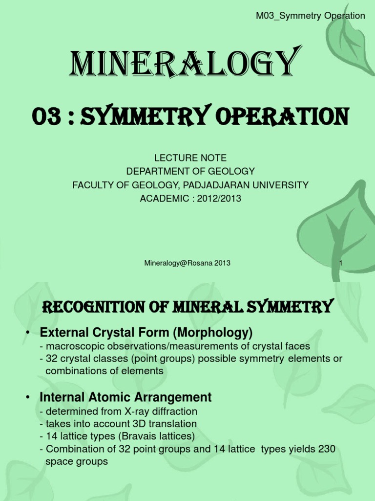M - 03 Symmetry Operation | PDF | Crystal Structure | Symmetry
