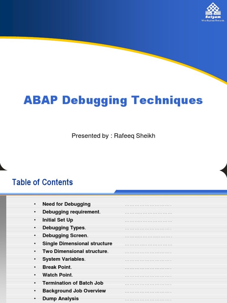 ABAP Debugging Techniques | PDF | Debugging | Control Flow
