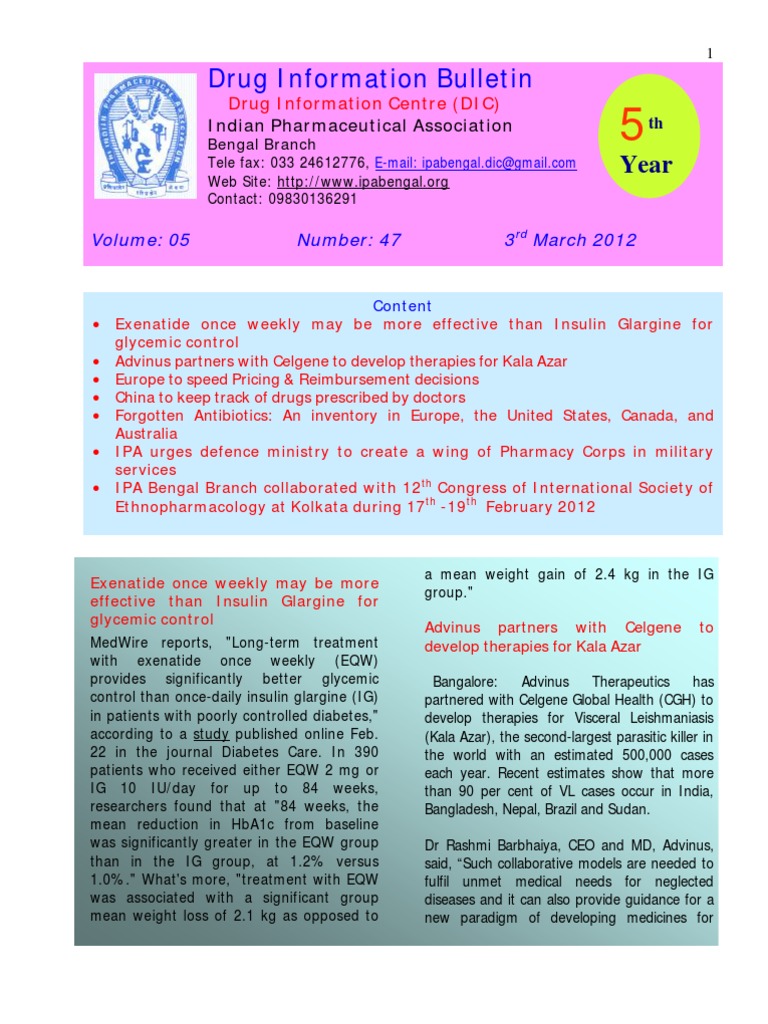 Drug Information Bulletin 47 05 | Download Free PDF | Pharmacy ...