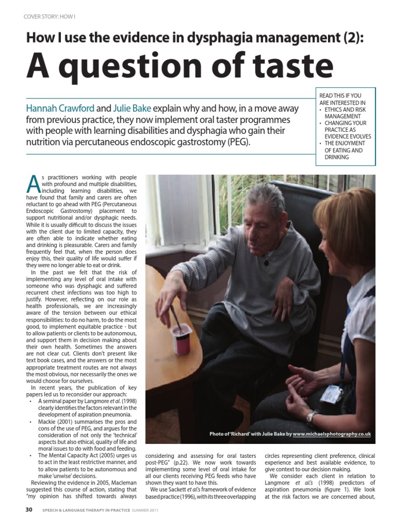 Dysphagia Management with Oral Taster Programs | PDF | Caregiver ...