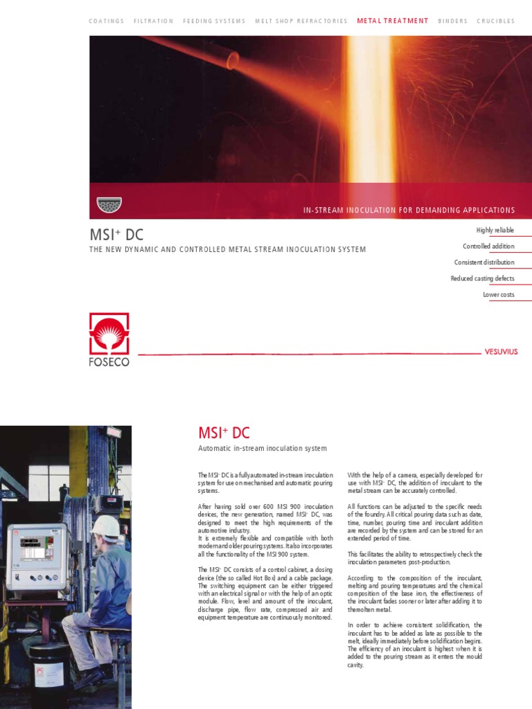 MSI DC 01 Foseco | PDF | Casting (Metalworking) | Chemistry