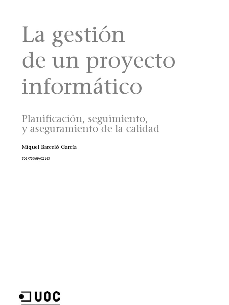La Gestion de Un Proyecto Informatico | PDF | Software | Planificación