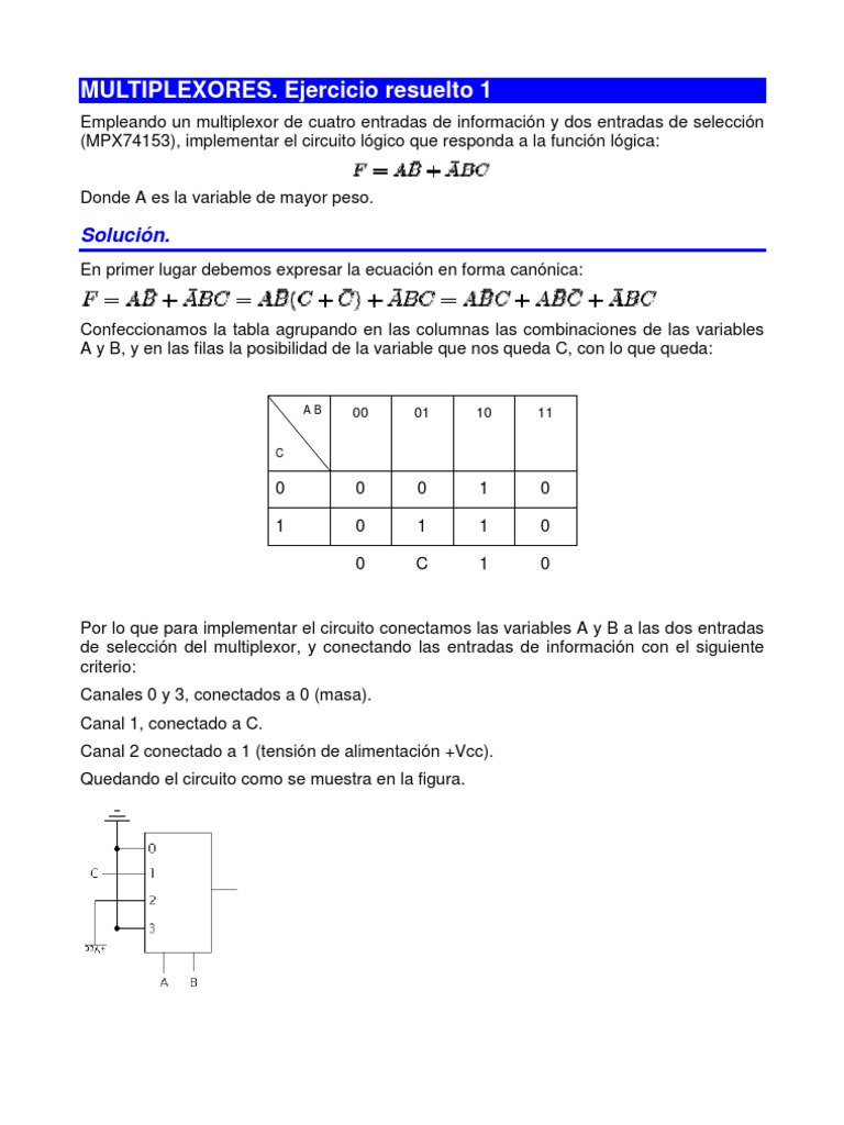 EJERCICIOS MULTIPLEXORES