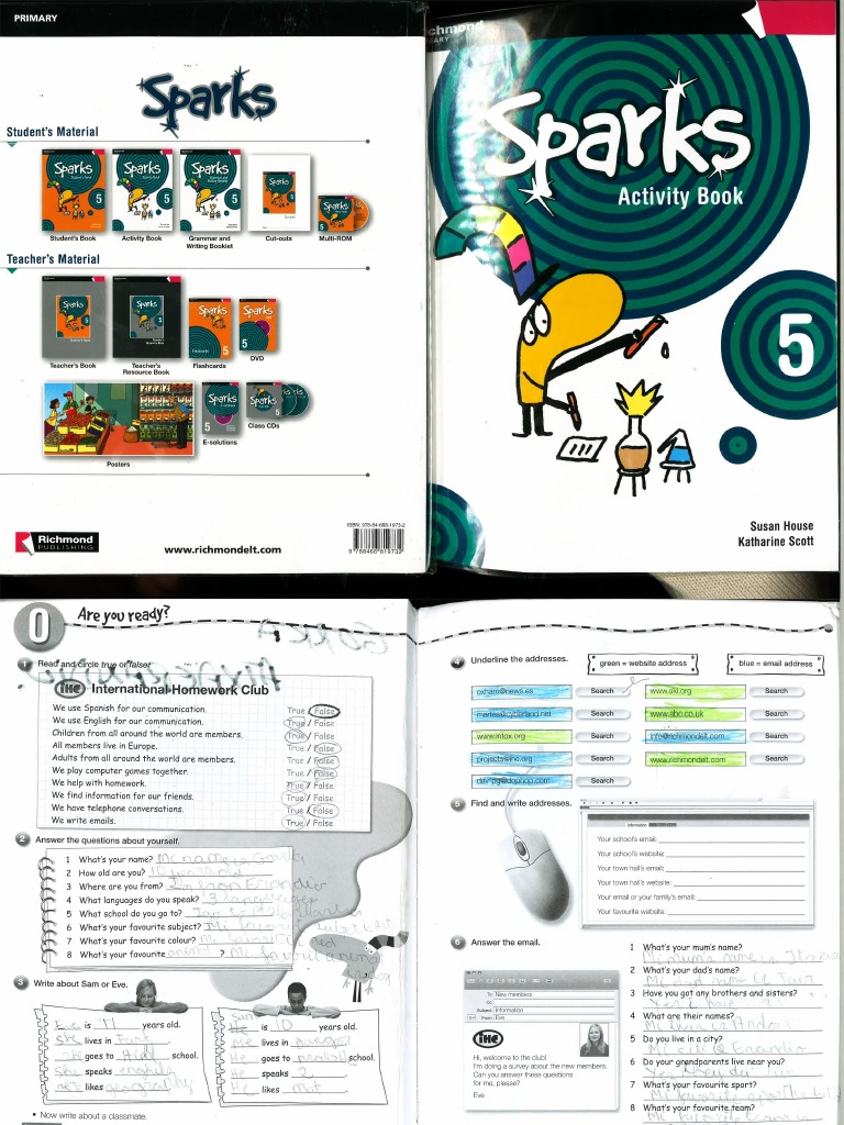 Sparks Exercises Book 5 Primaria | PDF