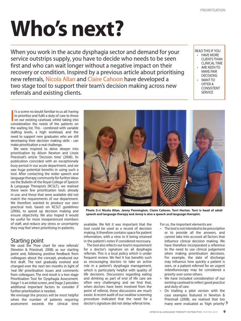 Who's Next?: Nicola Allan Claire Cahoon | PDF | Speech Language ...