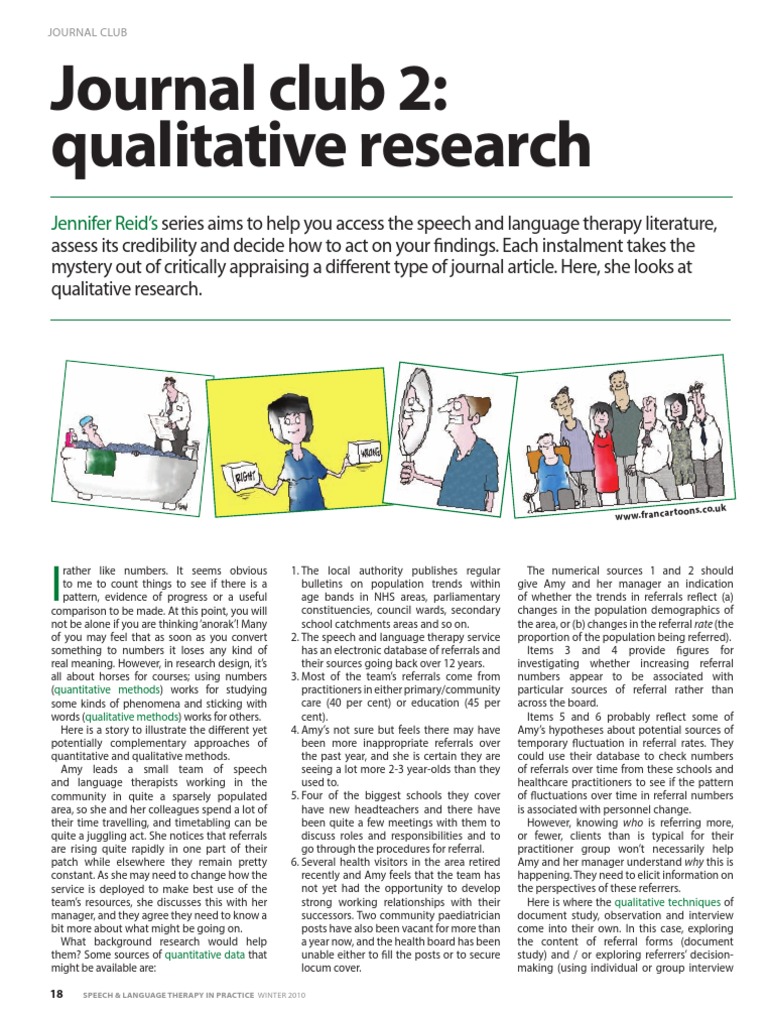 Journal Club 2: Qualitative Research | PDF | Qualitative Research ...
