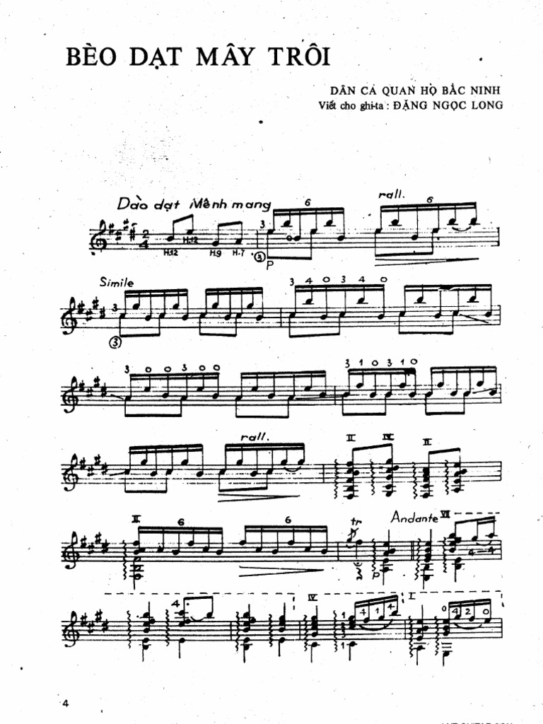 Quan Ho - Beo Dat May Troi (Dang Ngoc Long) | PDF