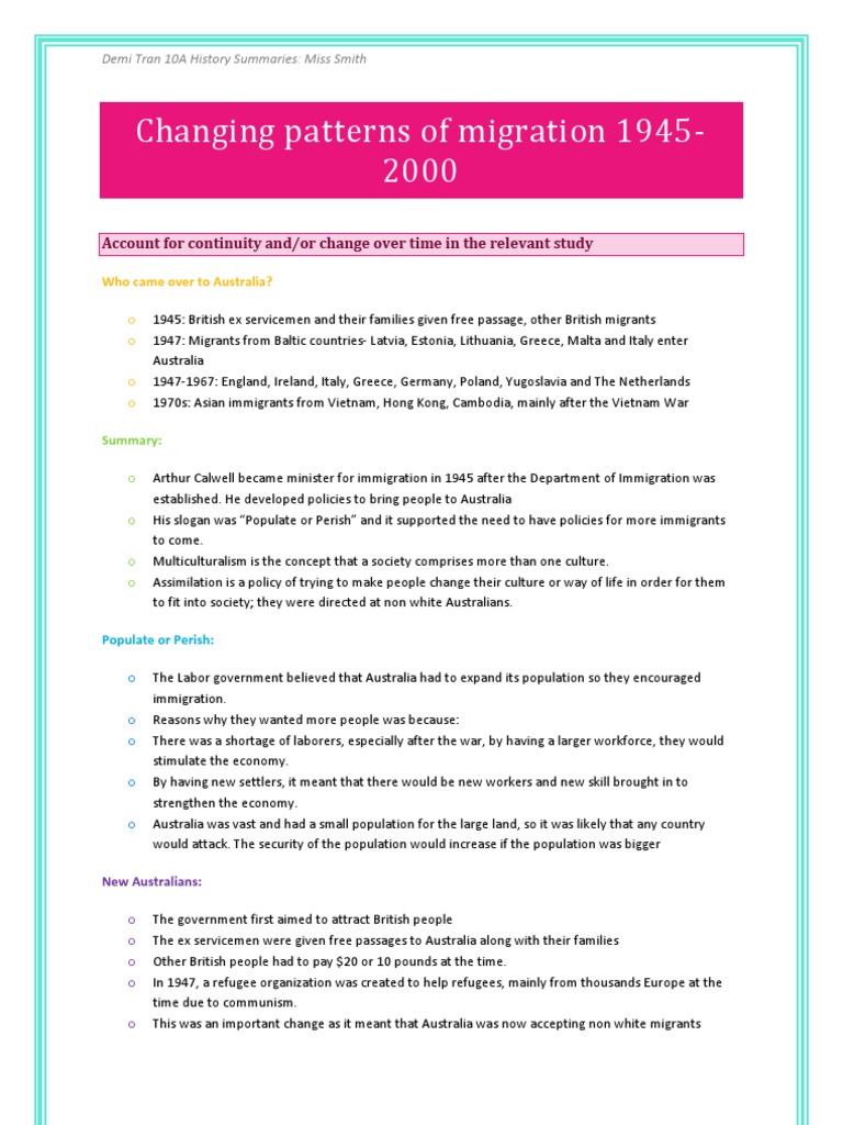 Changing Pattern of Migration | PDF | Immigration | Cultural Globalization
