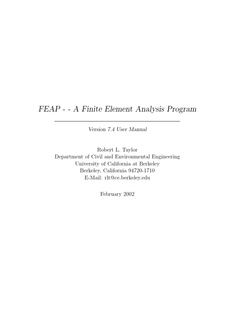 Feap Manual | PDF | Computers