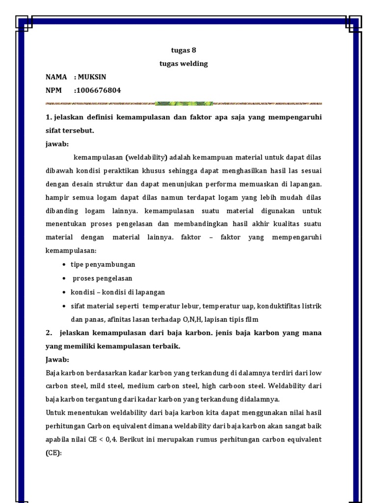 Tugas Welding 8 | PDF