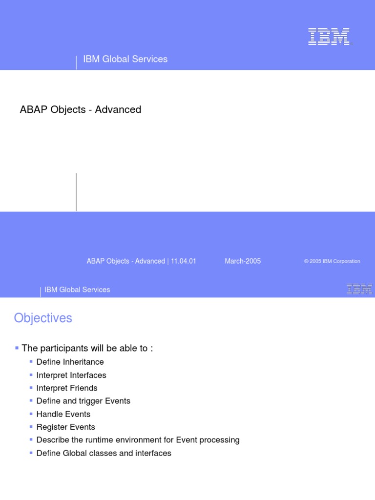 Ibm Global Services Abap Objects Advanced Pdf Inheritance Object Oriented Programming