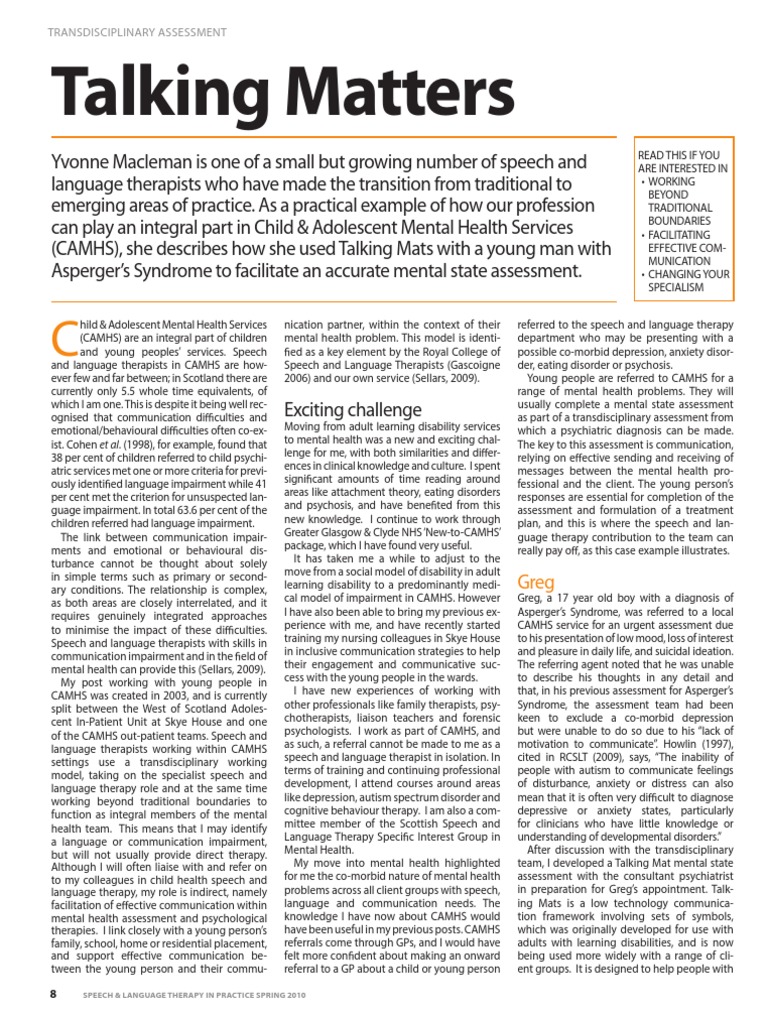 Talking Matters | Download Free PDF | Psychotherapy | Mental Health