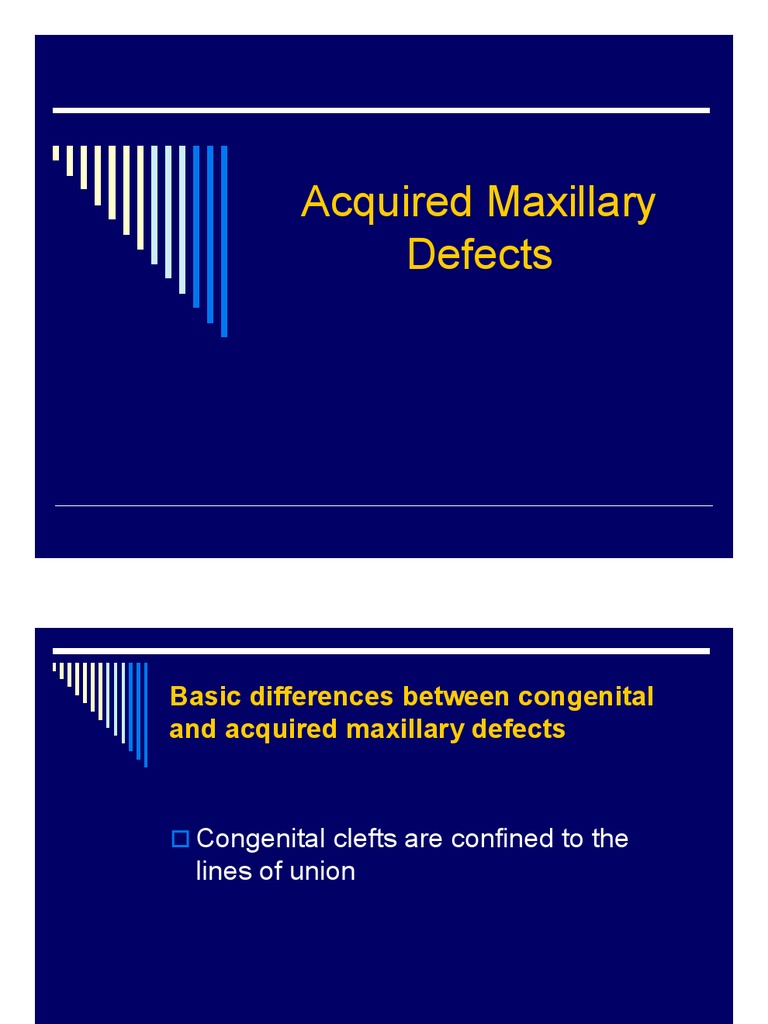 Acqiured Maxillary Defects (Compatibility Mode) | PDF | Surgery | Dentures