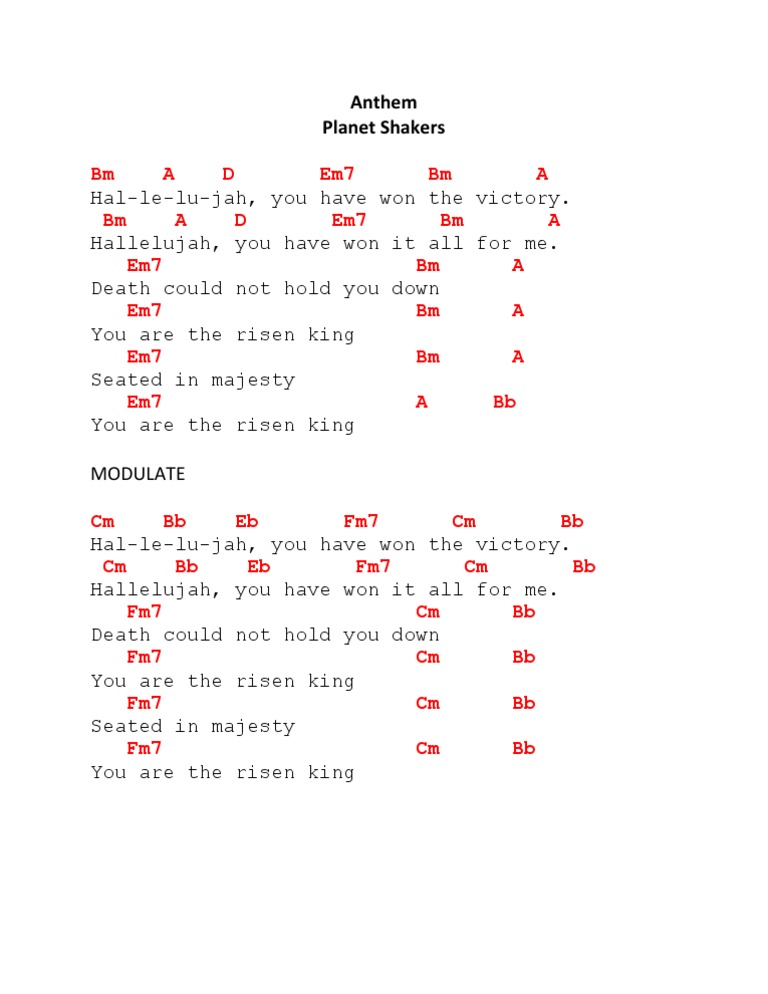 Anthem Chords Pdf