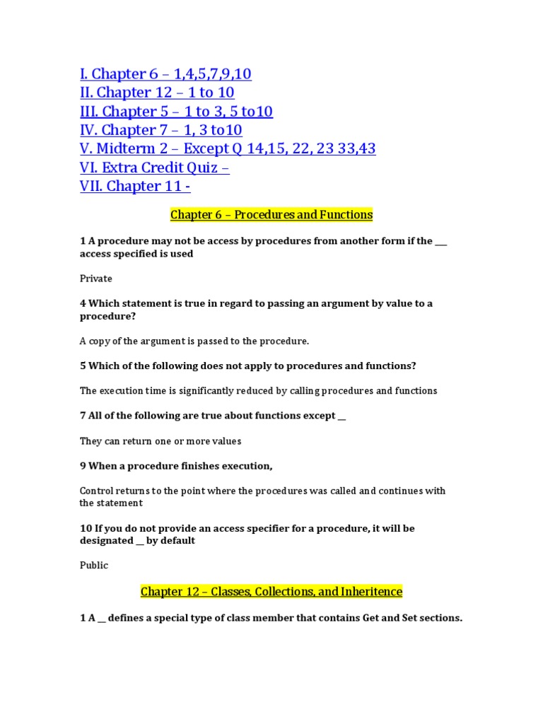 Programming Cba Pdf Subroutine Class Computer Programming