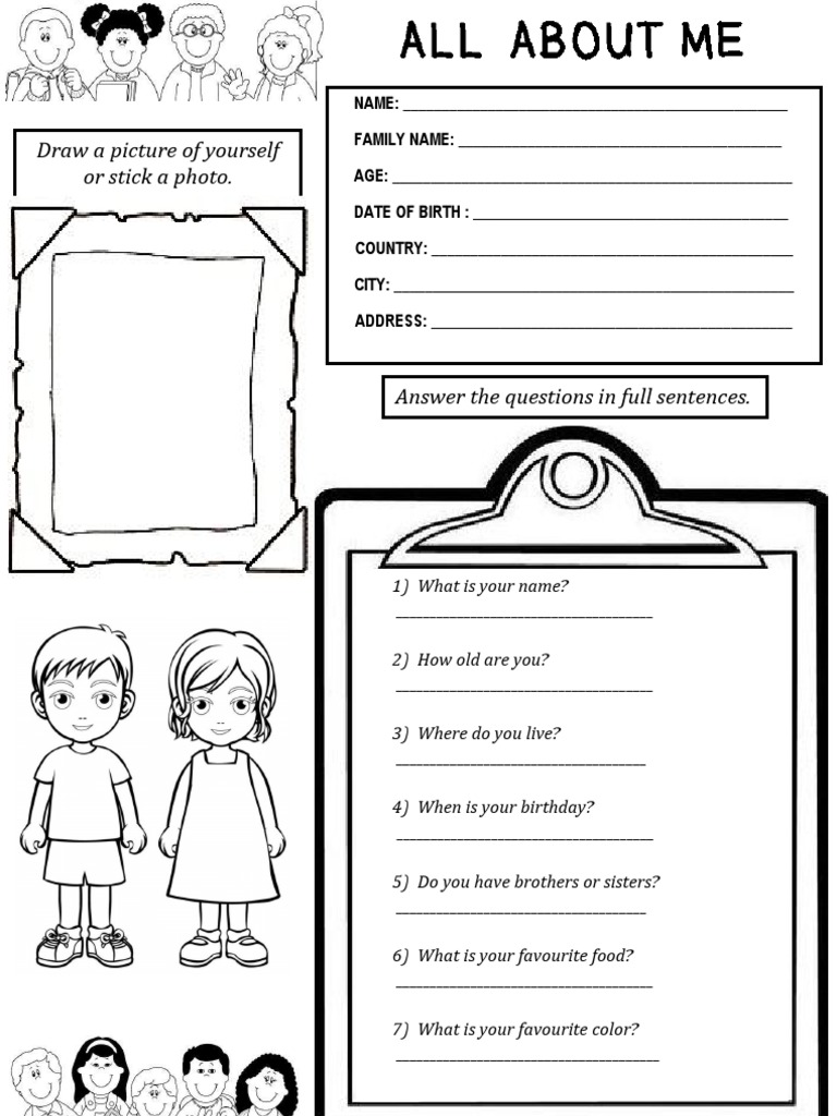 About Me (Worksheet) | PDF