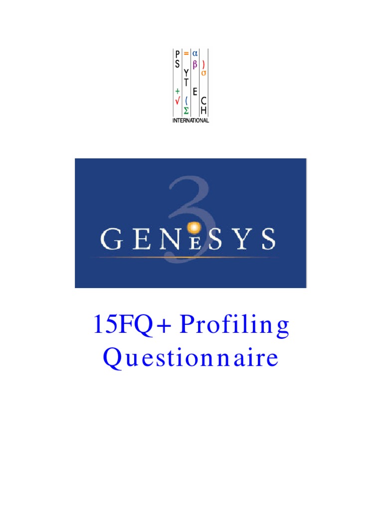 15FQPlus Ideal Profile Questionnaire | PDF | Questionnaire | Question