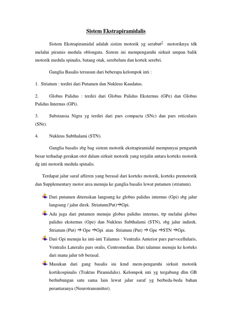 Sistem Ekstrapiramidal dan Fungsinya | PDF | Kesehatan Holistik | Sains ...