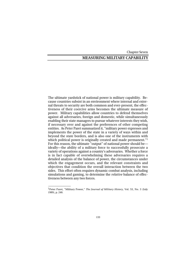 MR1110.ch7 Chapter Seven MEASURING MILITARY CAPABILITY | PDF | Military ...