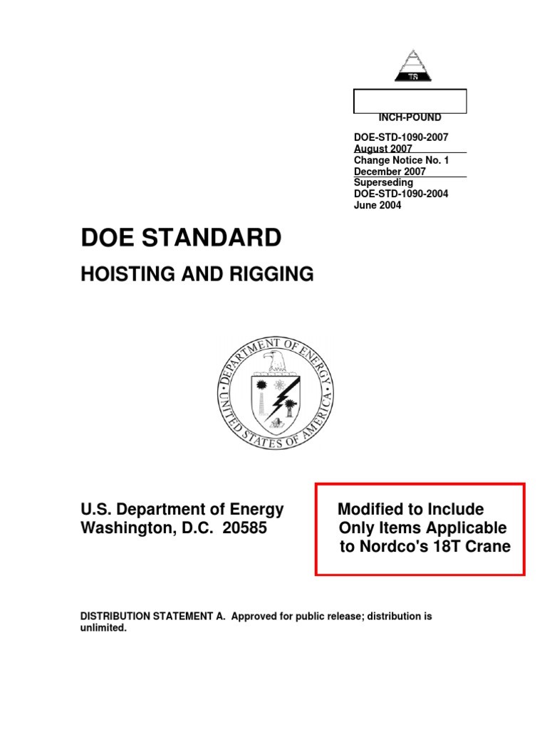 DOE Standards | PDF | Crane (Machine) | Forklift