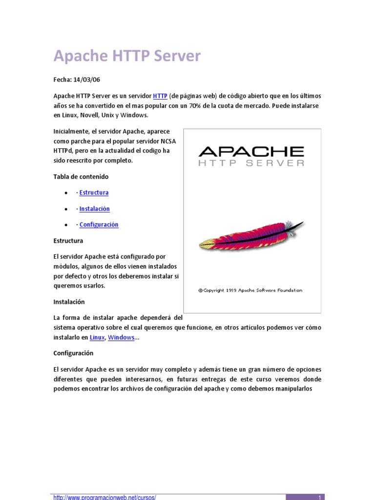 Curso Apache2 Basico | PDF | Servidor HTTP Apache | Archivo de computadora