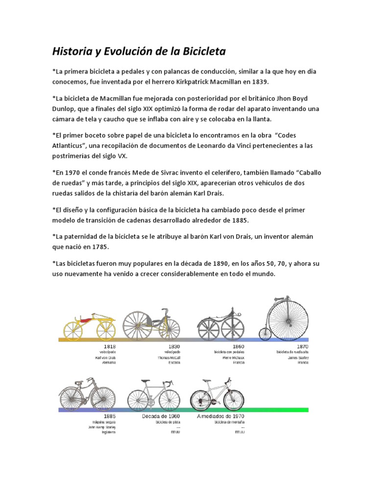 Historia y Evolución de La Bicicleta & Automovil. | PDF | Coche ...