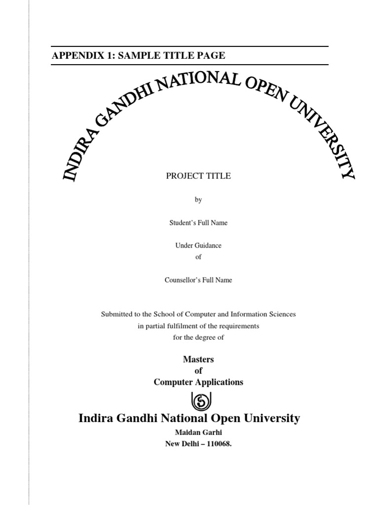 Title Page For The Mini Project (MCA) | PDF