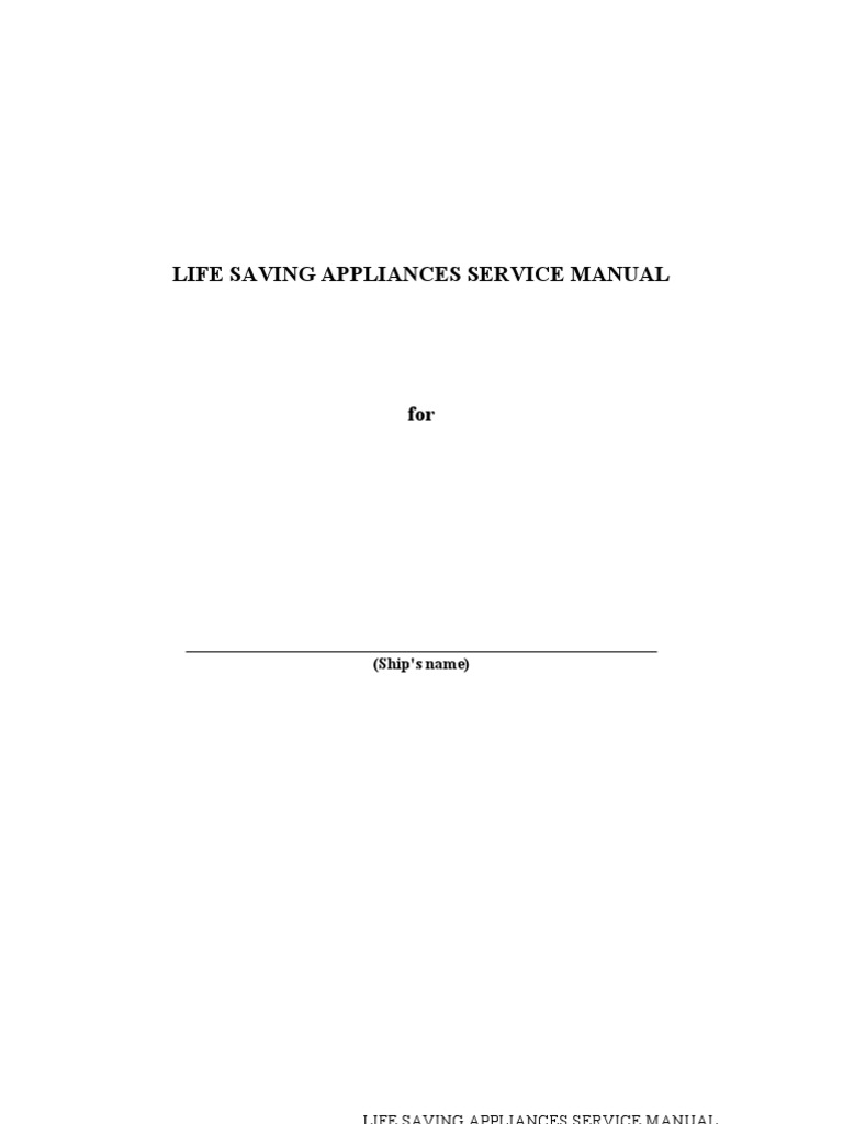 Lifesaving Appliances Manual Overview | PDF | Oxygen | Calibration