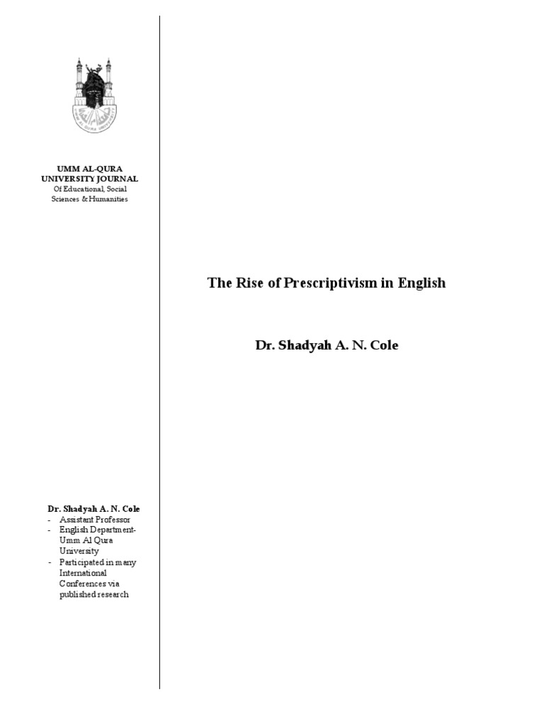 The Rise of Prescriptivism in English | PDF | English Language | Grammar