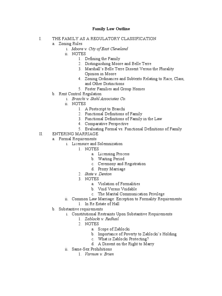 A Comprehensive Overview of Family Law Topics Including Marriage ...