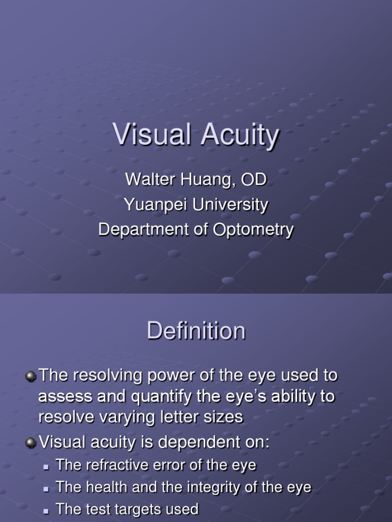 Visual Acuity | PDF | Visual Acuity | Senses