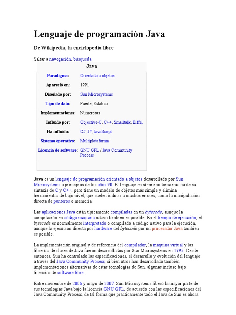 Lenguaje de Programación Java2 | PDF | Java (lenguaje de programación) | Objeto (informática)