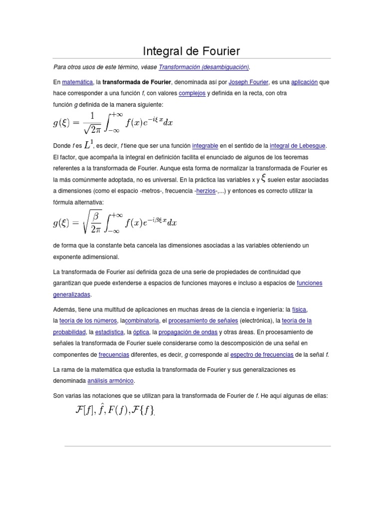 Integral de Fourier | PDF | Transformada de Fourier | Álgebra