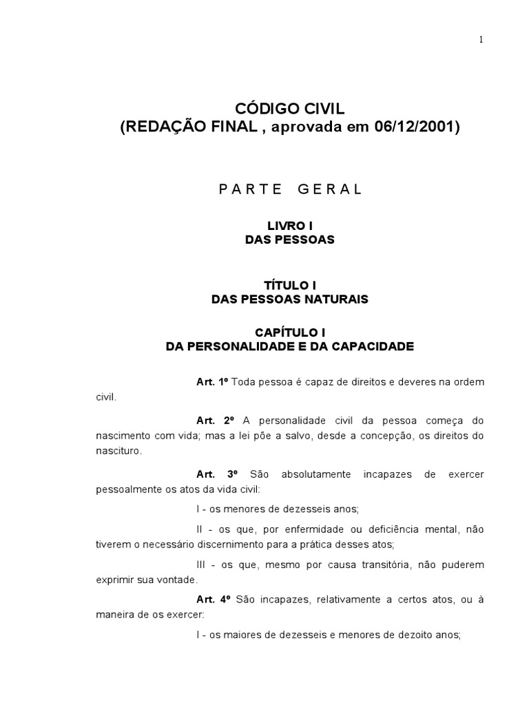 Novo Codigo Civil Brasileiro | PDF