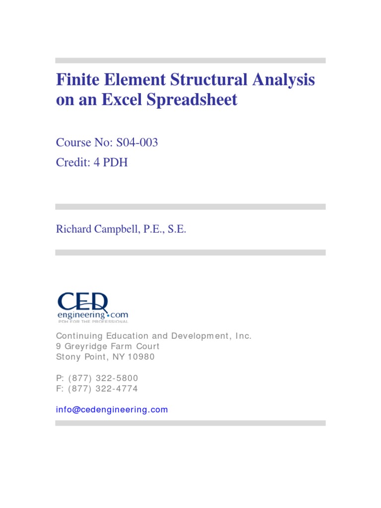 Free Finite Element Analysis in Excel | PDF | Spreadsheet | Matrix ...