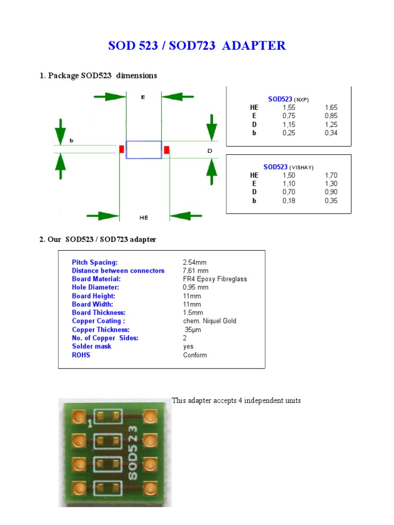 SOD523-SOD723-SC79 Breakout Board Adapter | PDF | Technology & Engineering