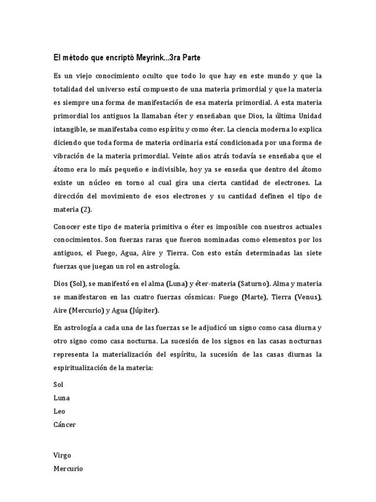 El Método Que Encriptó Meyrink-3ra Parte | Descargar gratis PDF ...