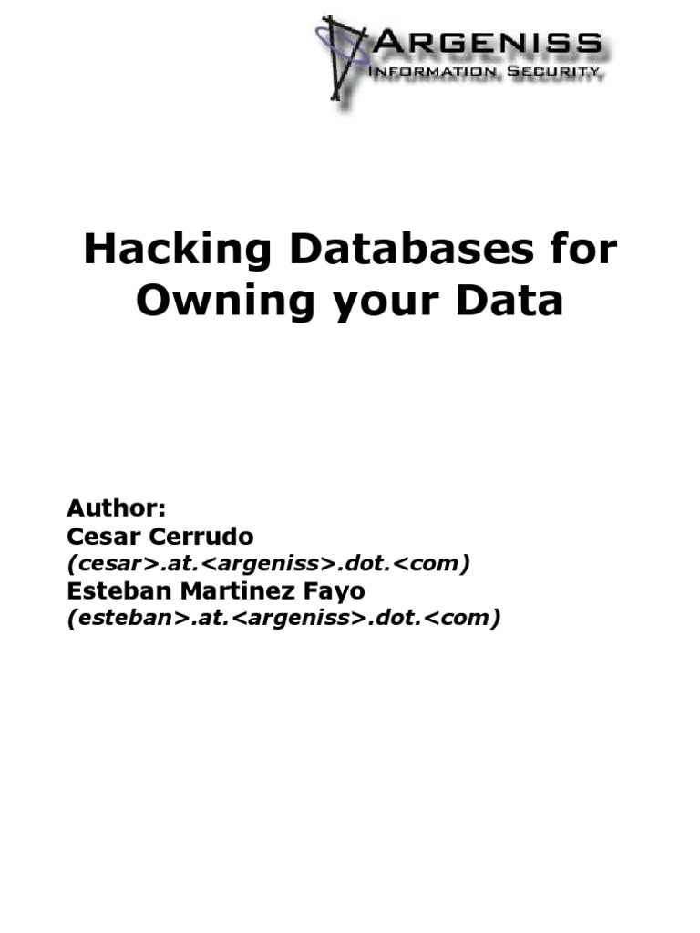 Hacking Database Pdf Oracle Database Databases