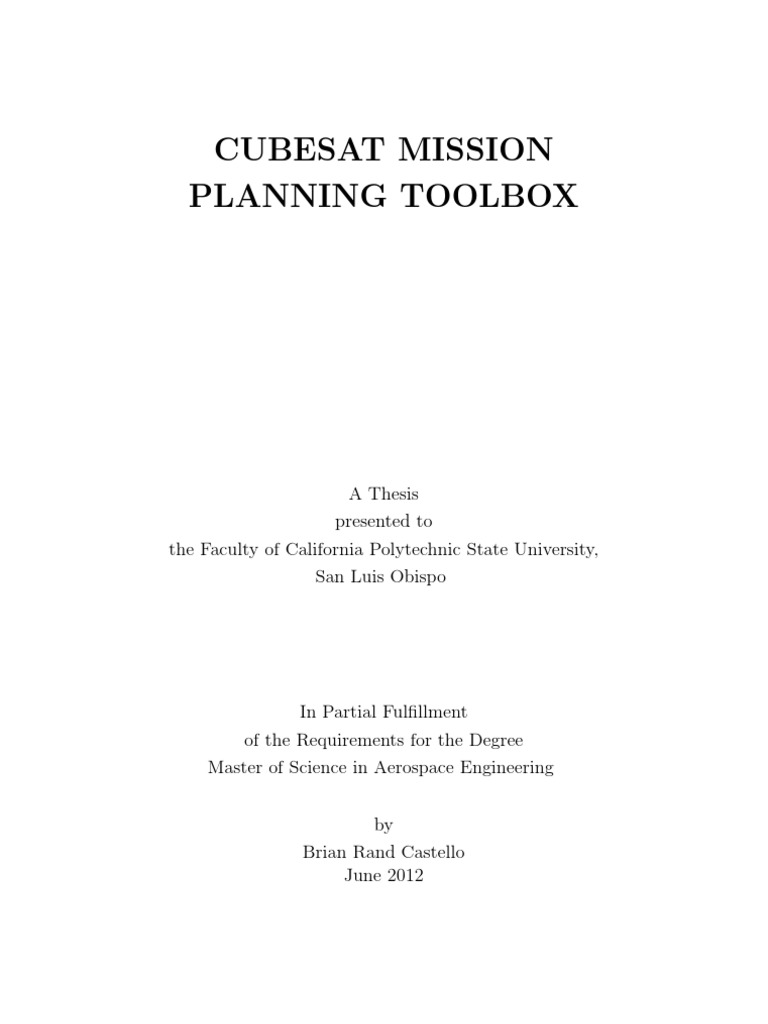 Cubesat Mission Planning Toolbox | PDF | Spaceflight | Telecommunications