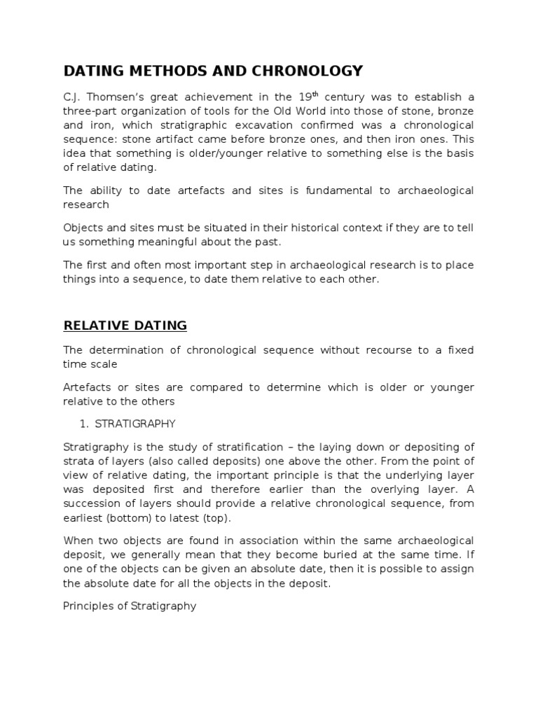 Dating Methods and Chronology | PDF | Radiocarbon Dating | Stratigraphy