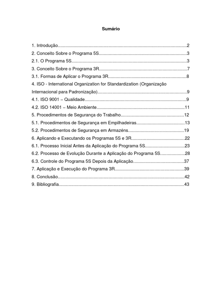TCC - 5S, 3R, Procedimentos | PDF | ISO 9000 | Reciclagem