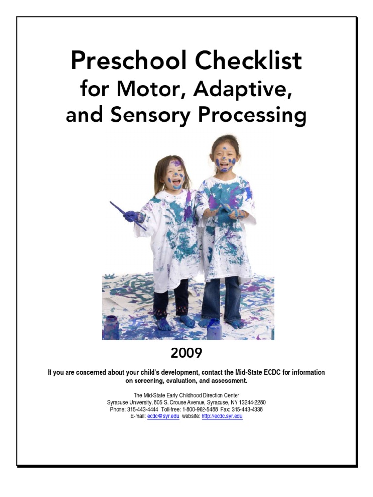 PS CHECKLIST For Motor, Adaptive & Sensory | PDF | Perception ...
