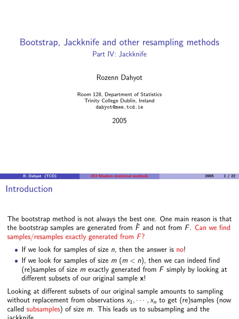 04 Jackknife PDF | PDF | Resampling (Statistics) | Bias Of An Estimator