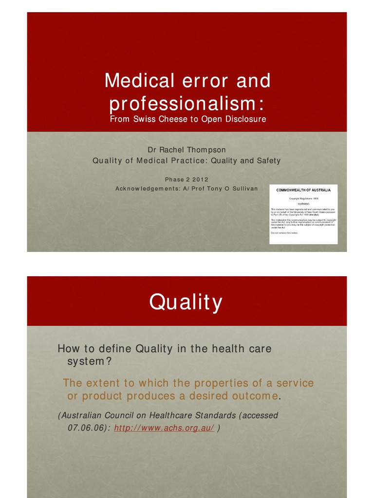 Medical Error and Professionalism | PDF | Medical Error | Clinical Trial