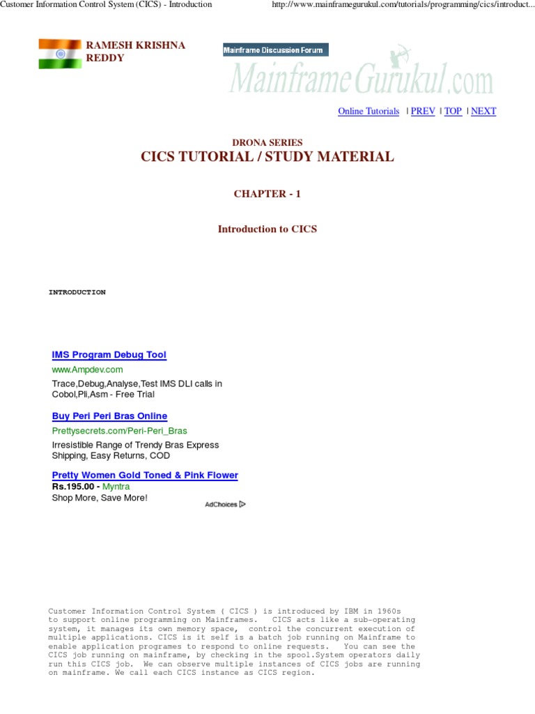 Customer Information Control System (CICS) - Introduction | PDF ...