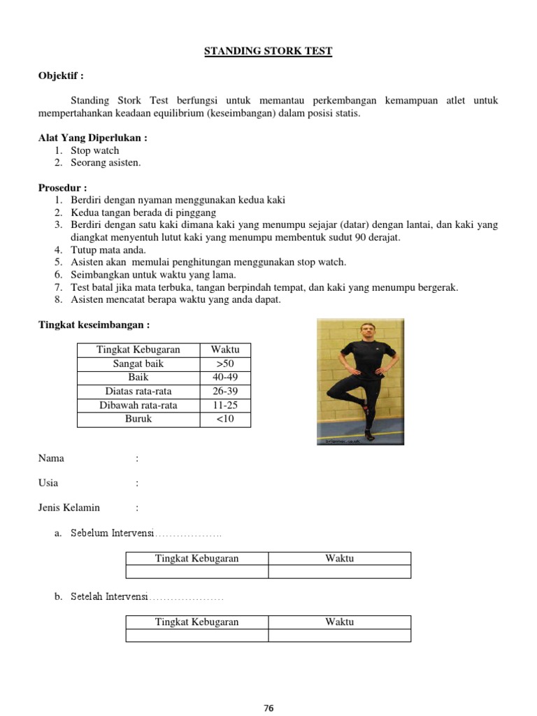 Print Standing Stork Test | PDF