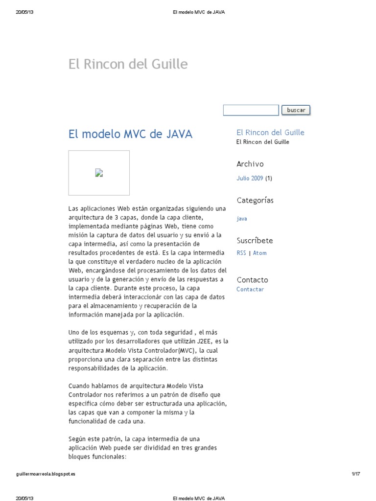 El Modelo MVC de JAVA | PDF | Páginas del servidor Java | Servlet Java