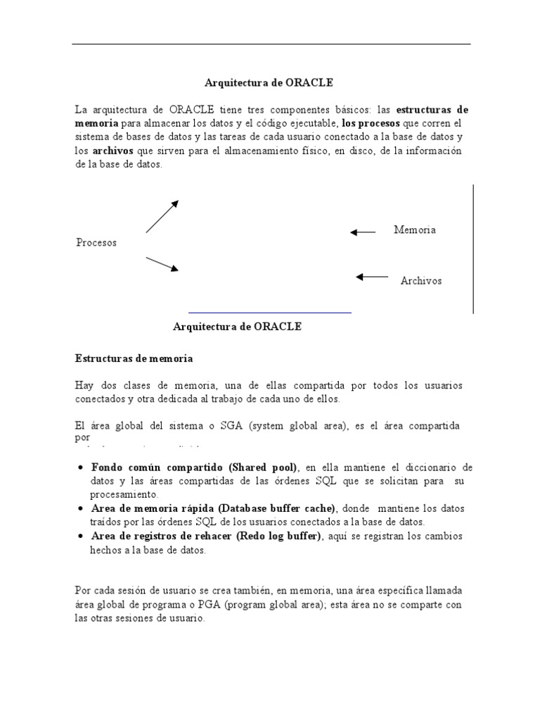 Estructura de Datos Oracle 10G | PDF