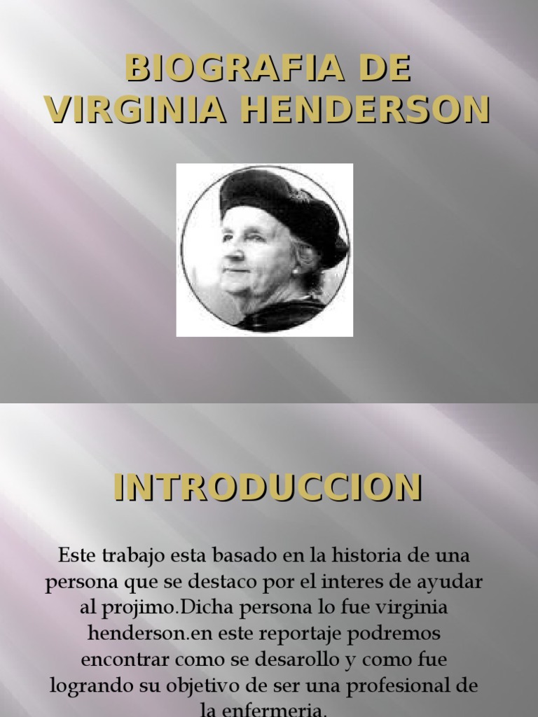 Biografia de Virginia Henderson | Enfermería | Conceptos psicologicos