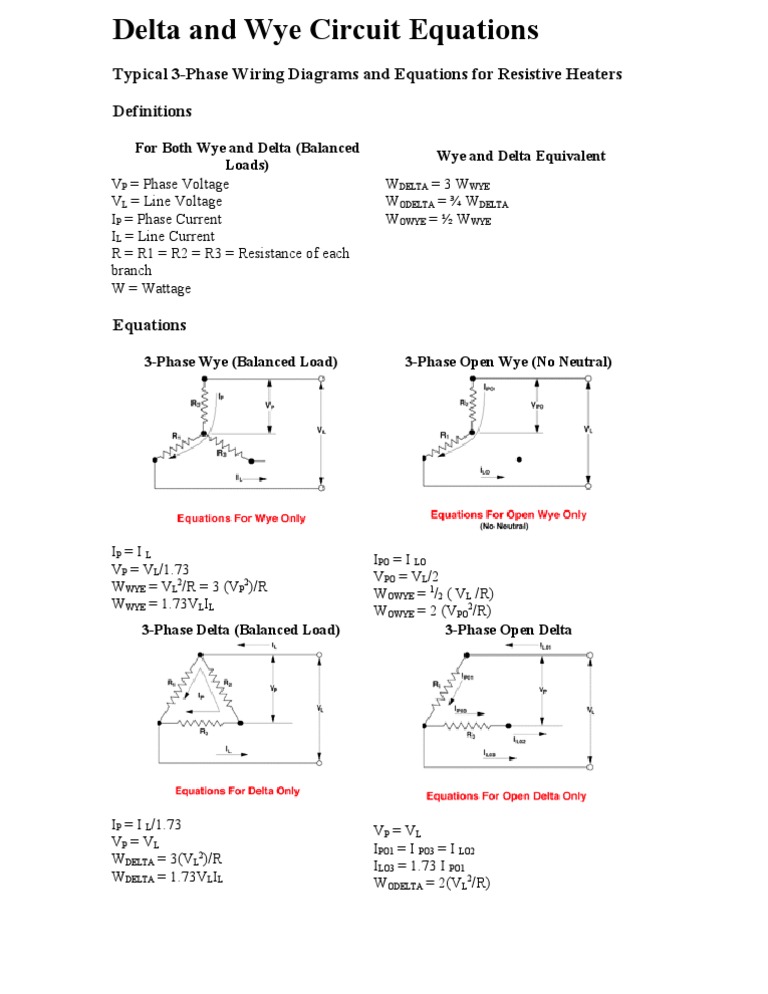 Delta and Wye Circuit Equations | PDF